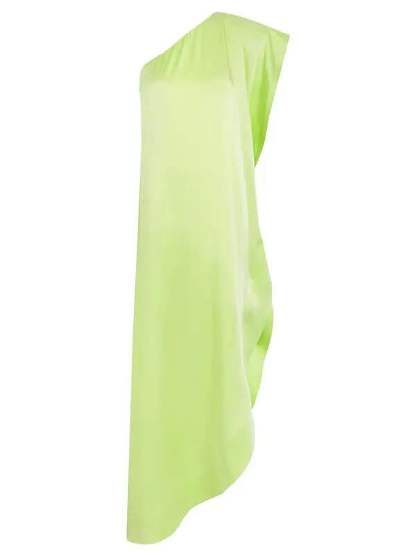 Stella McCartney One-shoulder Satin-crepe Maxi Dress - Light Green