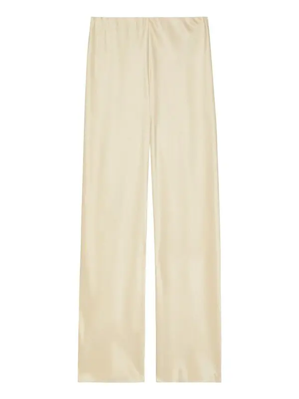 Vince Fluid Straight-leg Satin Trousers - Off White
