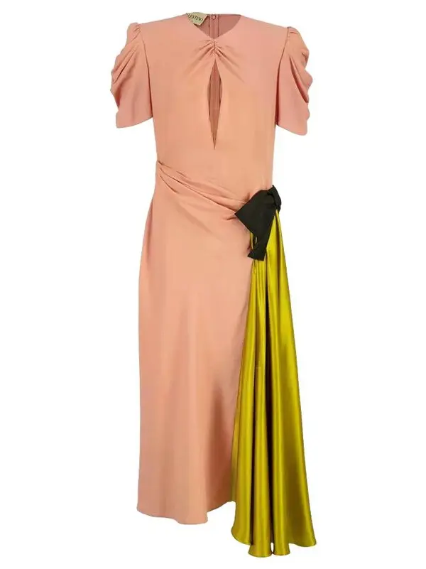 Valentino Garavani Draped Bow-detail Dress - Pink