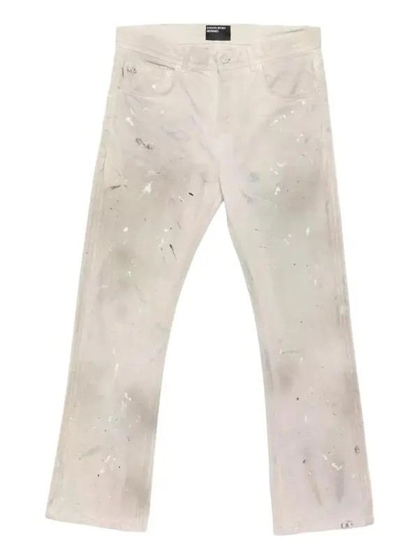 Enfants Riches Déprimés Paint-splatter Straight-leg Jeans - Neutrals