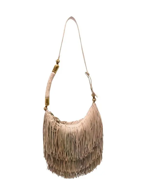 Balmain Fringed Suede Tote Bag - Neutrals