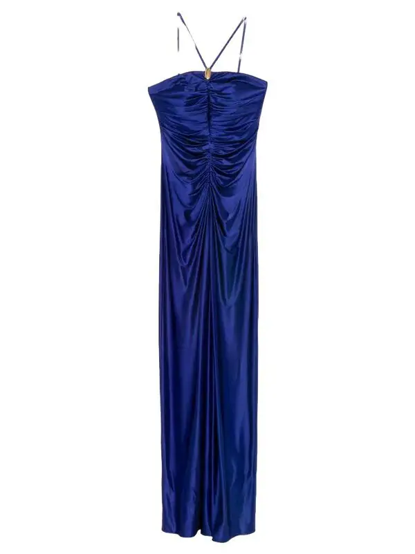 Max Mara Oggetti Ruched Maxi Dress - Blue
