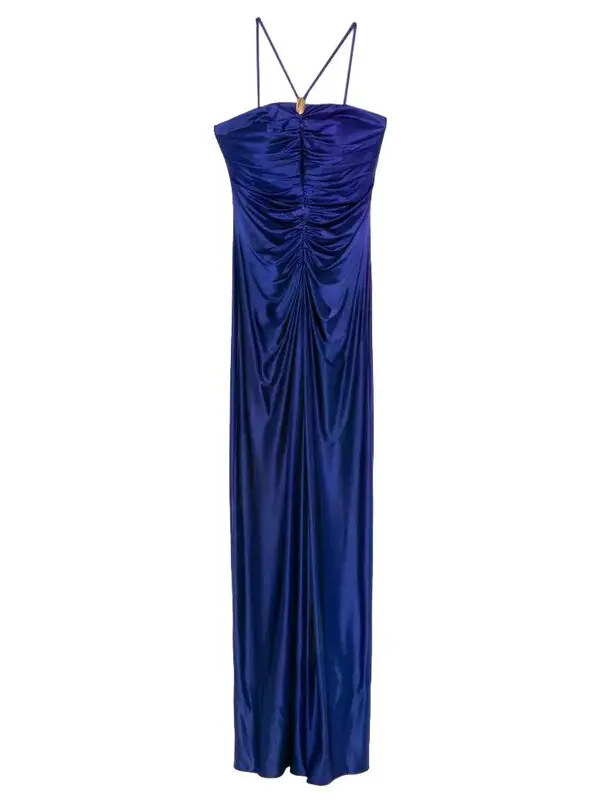 Max Mara Oggetti Ruched Maxi Dress - Blue