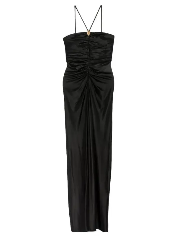 Max Mara Oggetti Ruched Maxi Dress - Black