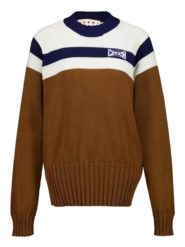 Marni Striped Cotton Sweater - Brown