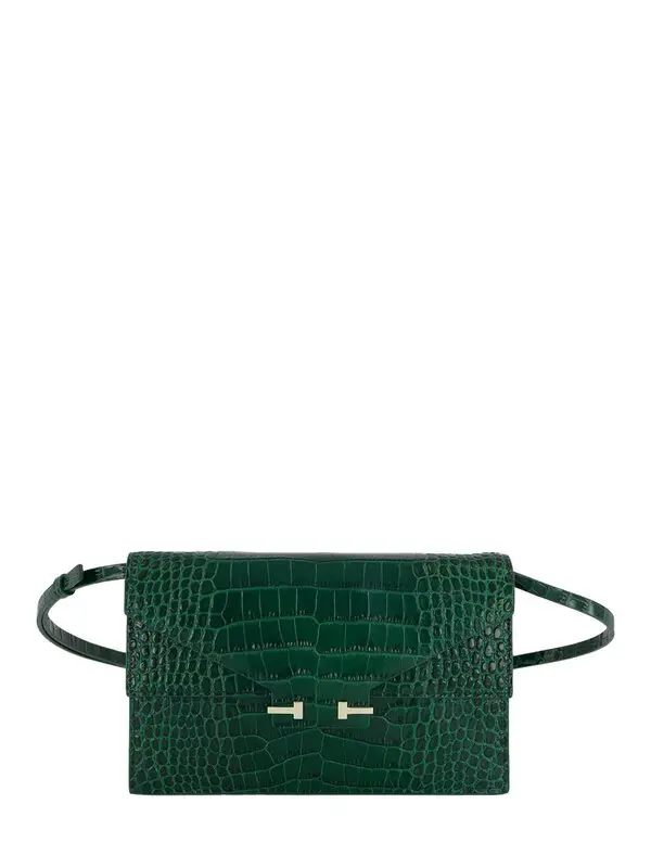TOM FORD Crocodile-effect Shoulder Bag - Green