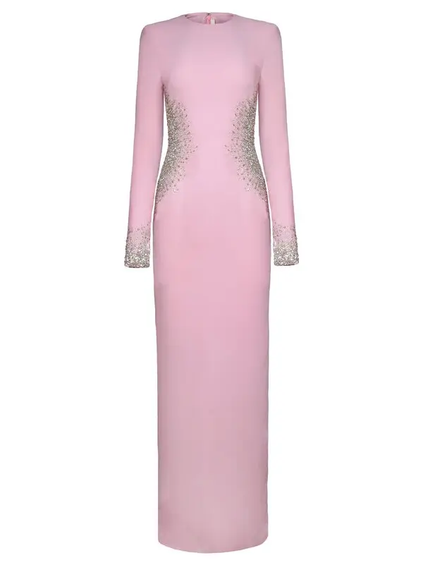Naeem Khan Crystal Embellished Gown - Pink