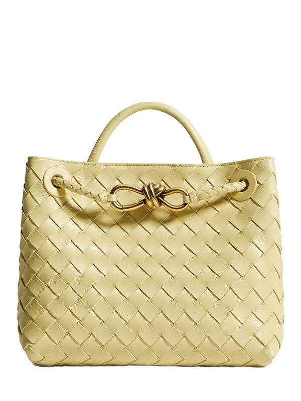 Bottega Veneta Small Andiamo Intrecciato Leather Bag - Yellow