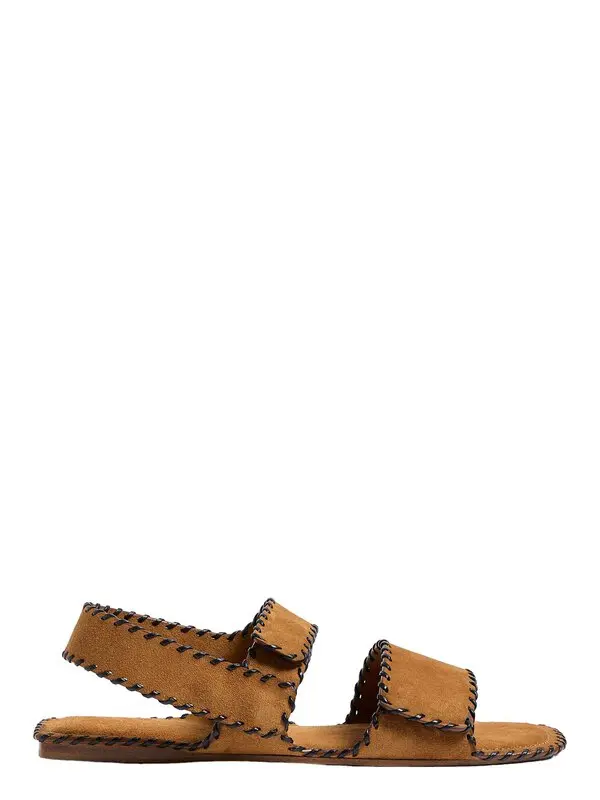 Khaite Boden Whip Stitch Flat - Tan