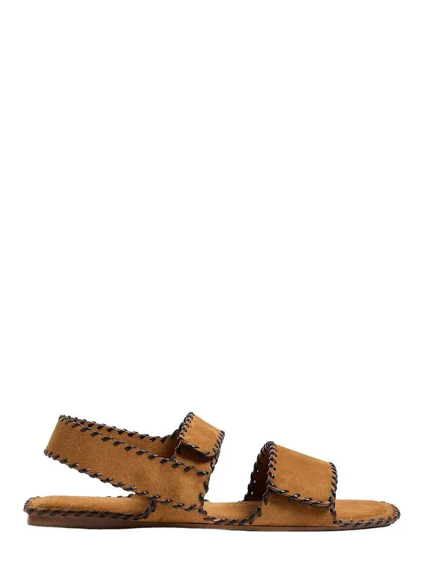 Khaite Boden Whip Stitch Flat - Tan