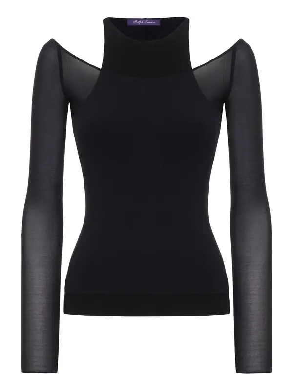Ralph Lauren Maxine Silk Jersey Top - Black