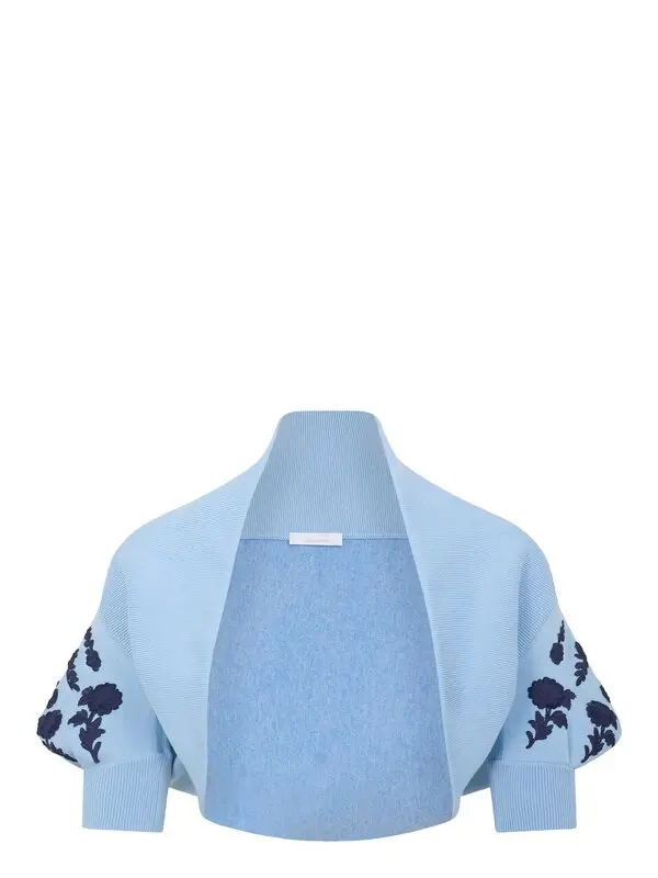 Rabanne Embroidered Wool Cardigan - Light Blue