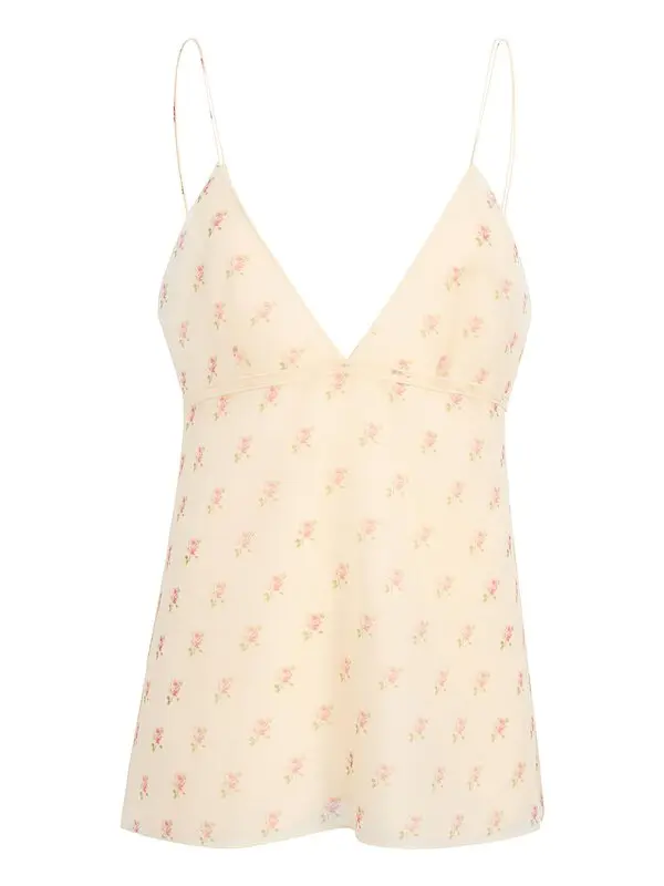 Khaite Timy Floral-printed Camisole Top - Light Pink