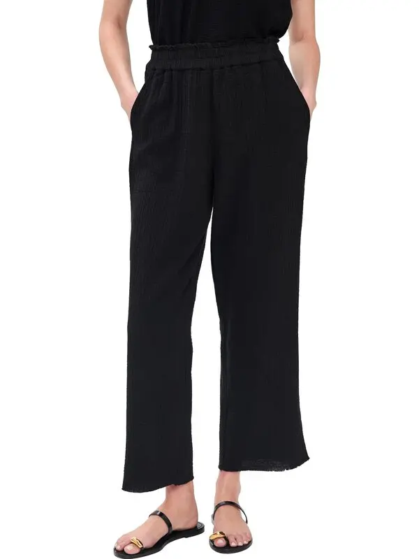 Rails Leon Crop Pants - Black Gauze