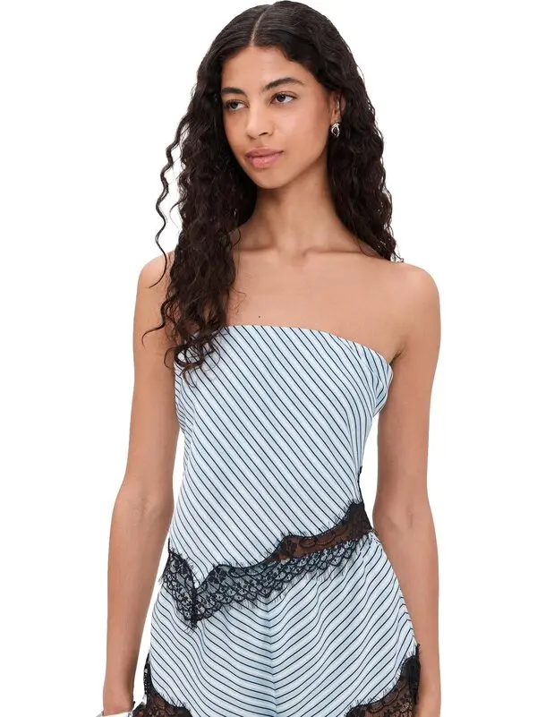AFRM Dyanah Strapless Blouse - Soft Stripe