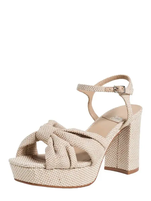 Jeffrey Campbell Dalida Platform Sandals - Cream Canvas