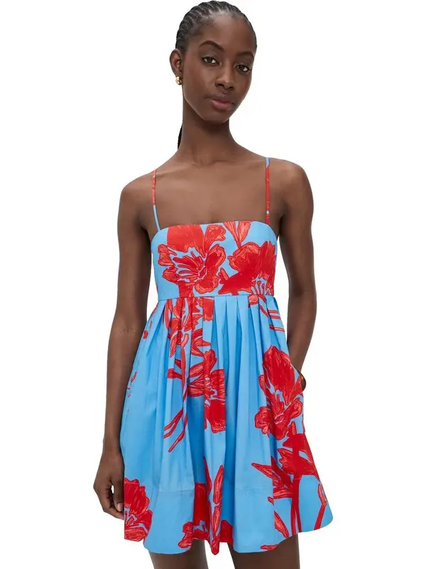 Cara Cara Leo Mini Dress - Flora Shadow Sky
