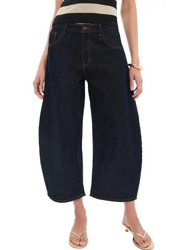 Lioness Horseshoe Cropped Jeans - Indigo