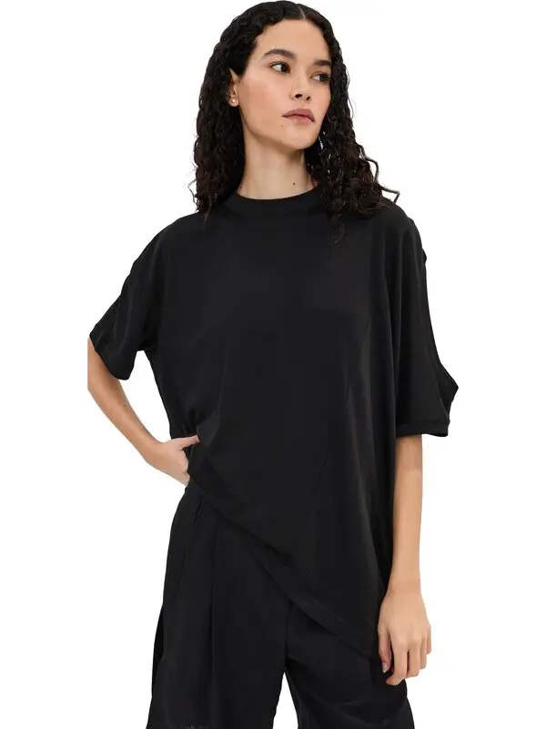 FRENKEN Combined Silk Jersey T-shirt - Black