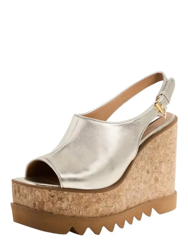 Stella McCartney Sneakelyse 120 Metallic Slingback Sandals - Pale Gold