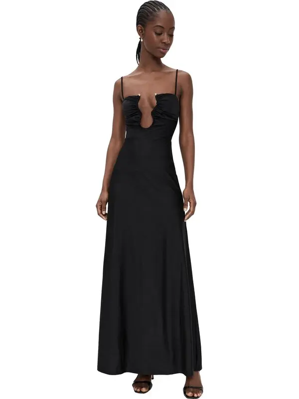 RUNAWAY THE LABEL Kalena Plunge Maxi Dress - Black