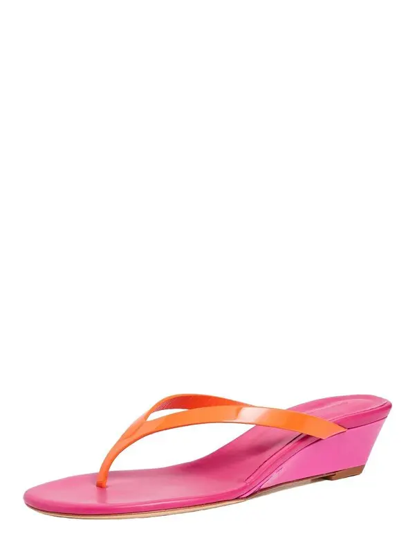 Christopher Esber Scala Leather Wedge Sandals - Watermelon/tangelo