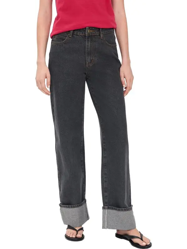 Lioness Top Model Cuffed Jeans - Charcoal