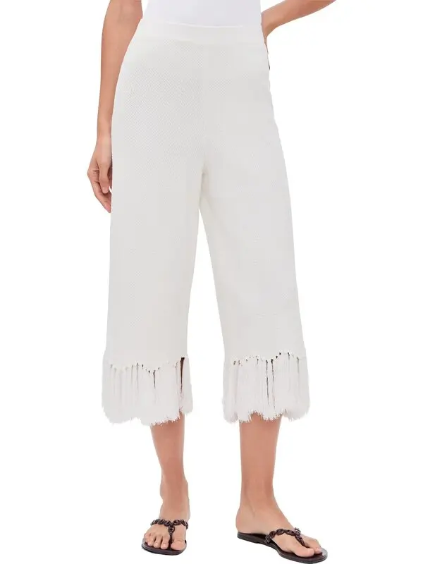 English Factory Fringe Detailed Knit Pants - Off White