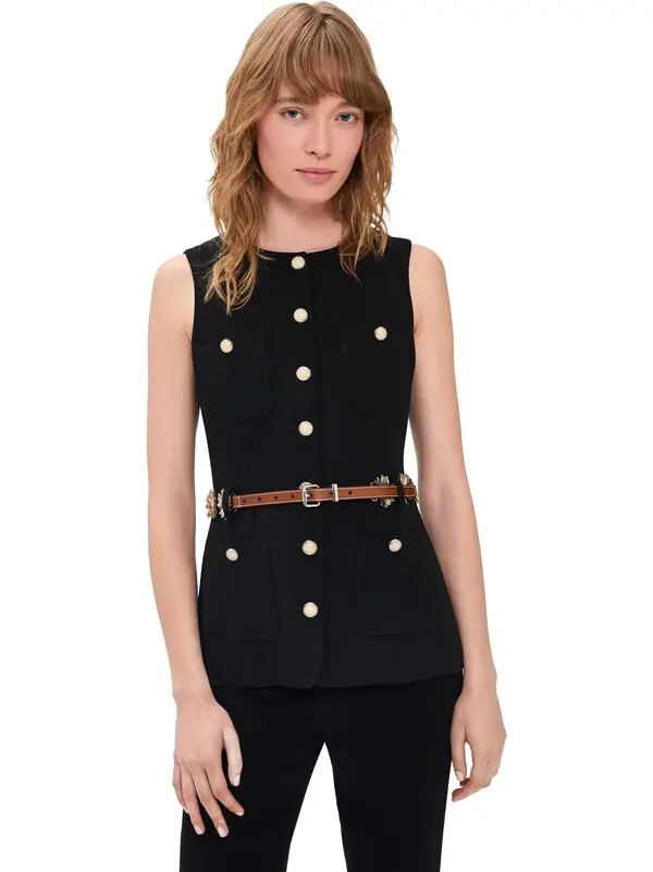 Cinq À Sept Sunflare Belt Kole Vest - Black/champagne