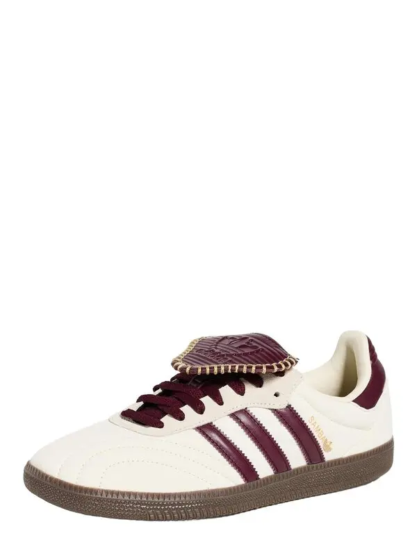 Adidas Samba Long Tongue Sneakers - Cream White/maroon/gold Met