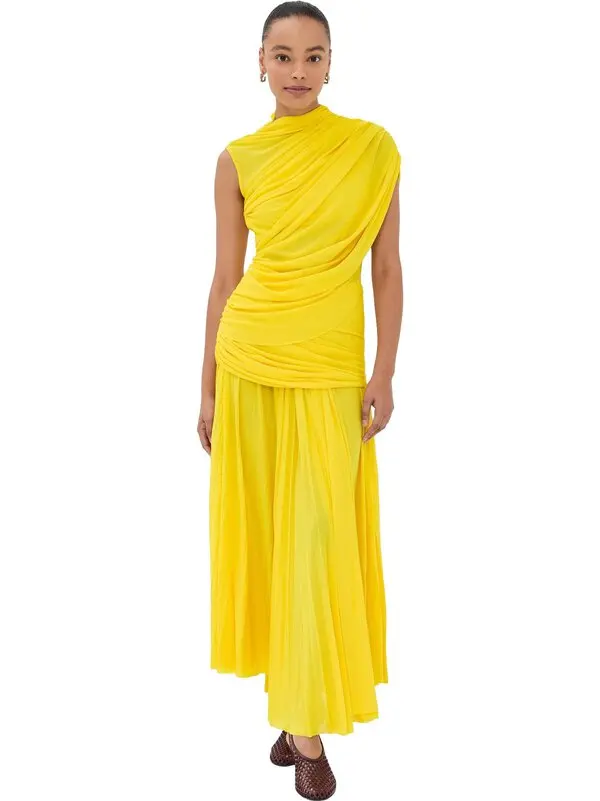 Proenza Schouler Irma Two Piece Dress In Gauzy Jersey - Yellow