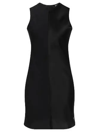 Ami Satin And Crepe Mini Dress - Black