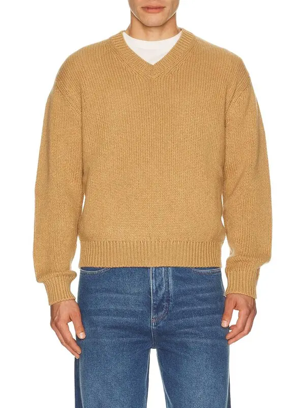 Bottega Veneta Cashmere Off Gauge V-neck Sweater - Camel