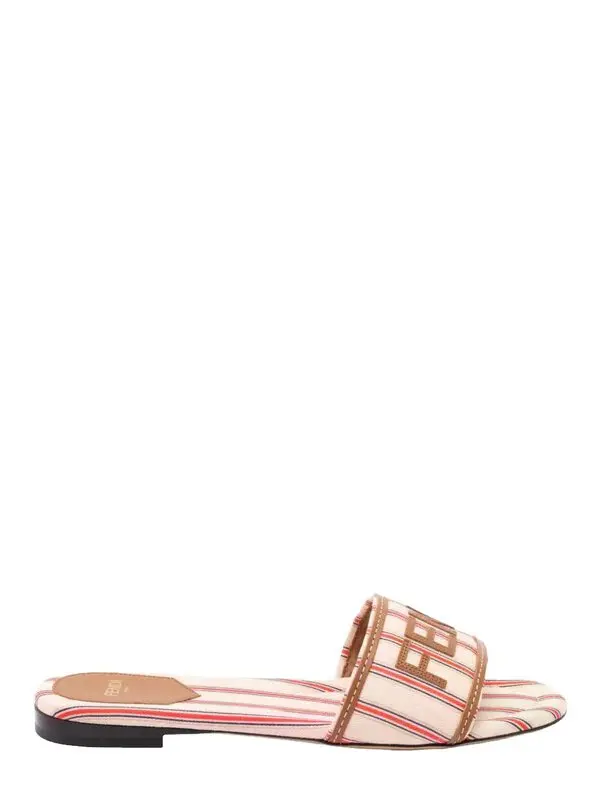 Fendi Sunshine Striped Flat Sandals - Multicolour