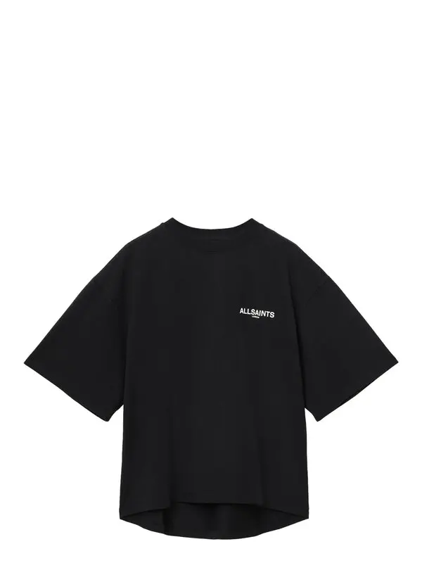 ALLSAINTS Organic Cotton Guardian Amelie Oversized T-shirt - Black