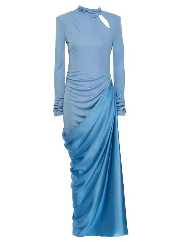 Valentino Garavani Cut-out Draped Maxi Dress - Blue