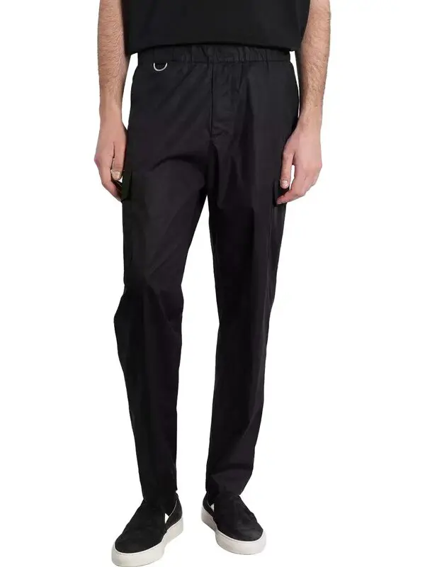 LOW BRAND Elasticated-waistband Cargo Pants - Black