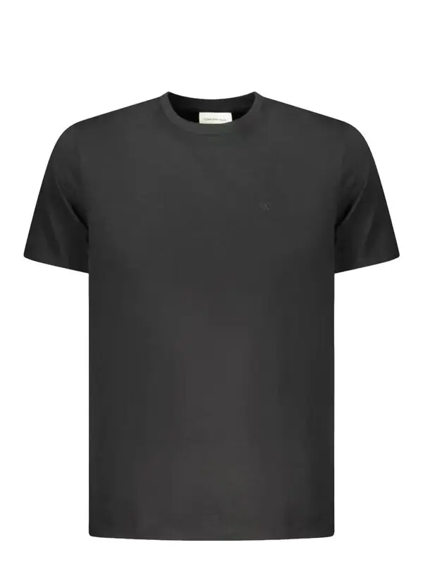 Calvin Klein Logo-embroidered Cotton T-shirt - Black