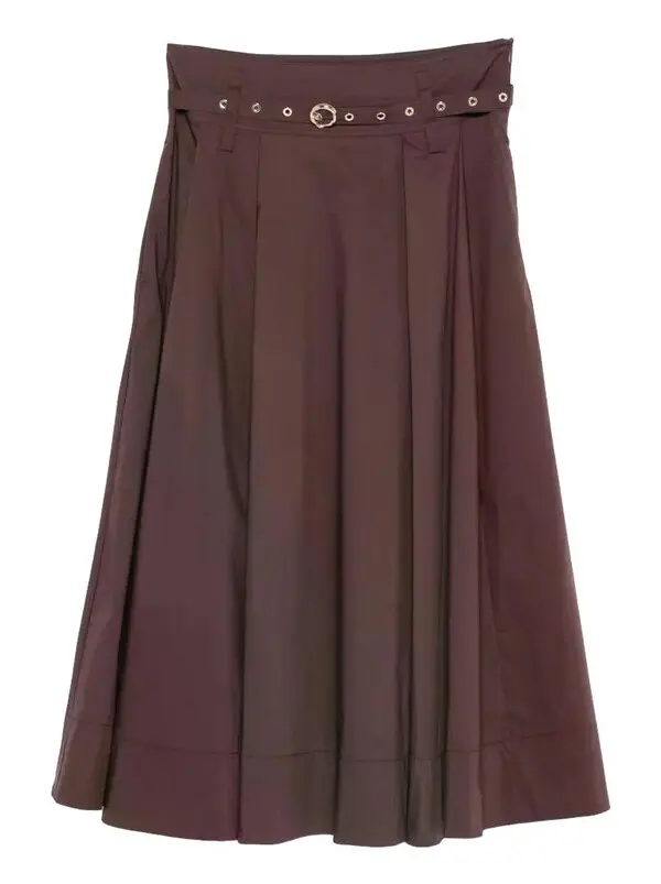Liu Jo Belted Pleated Skirt - Brown