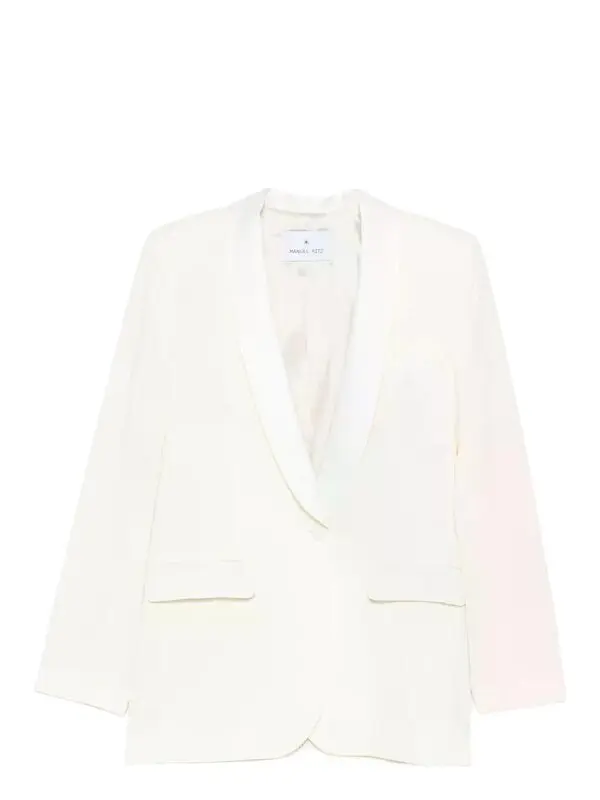 MANUEL RITZ Satin-trim Shawl-lapel Jacket - White