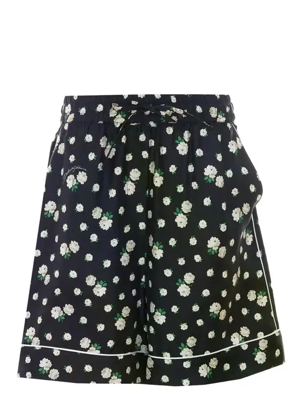 Dolce & Gabbana Floral-print Silk Shorts - Black