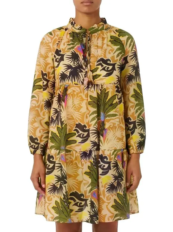 Anjuna Clara Embroidered Silk Kaftan Beach Dress - Multicolour