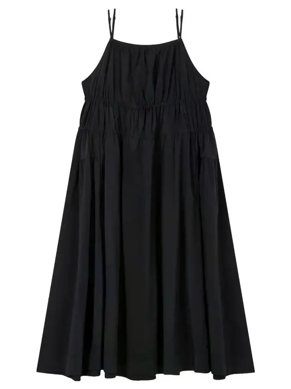 STUDIO TOMBOY Back-ribbon Tiered Midi Dress - Black