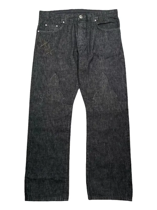 Chrome Hearts Leather Star-patch Jeans - Black