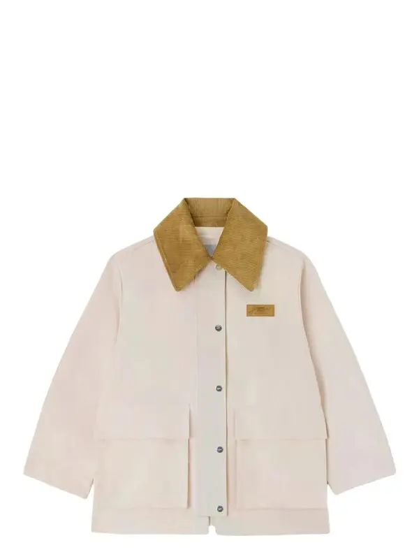 GANNI Corduroy-collar Jacket - Neutrals