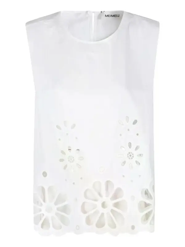 MEIMEIJ Broderie-anglaise Sleeveless Blouse - White
