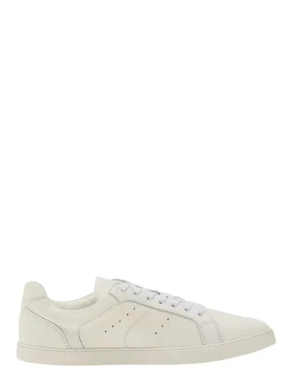 GROUNDS Perforated Leather Sneakers - Neutrals