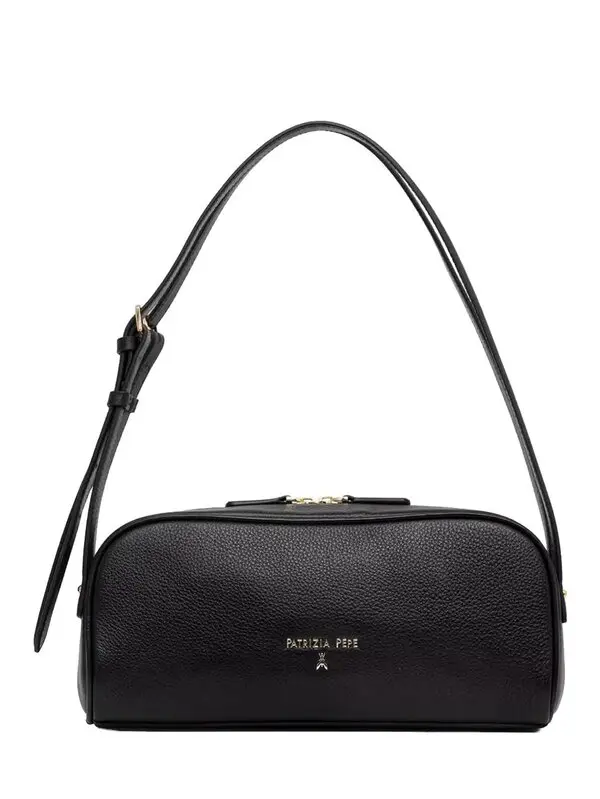 Patrizia Pepe Grainy Shoulder Bag - Black
