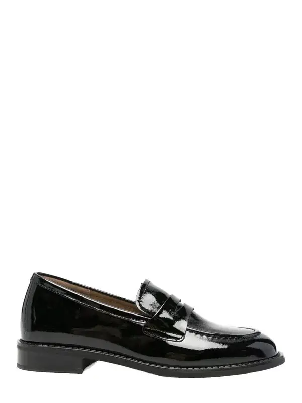 SERGIO MORETTI FIRENZE Patent-leather Penny Loafers - Black
