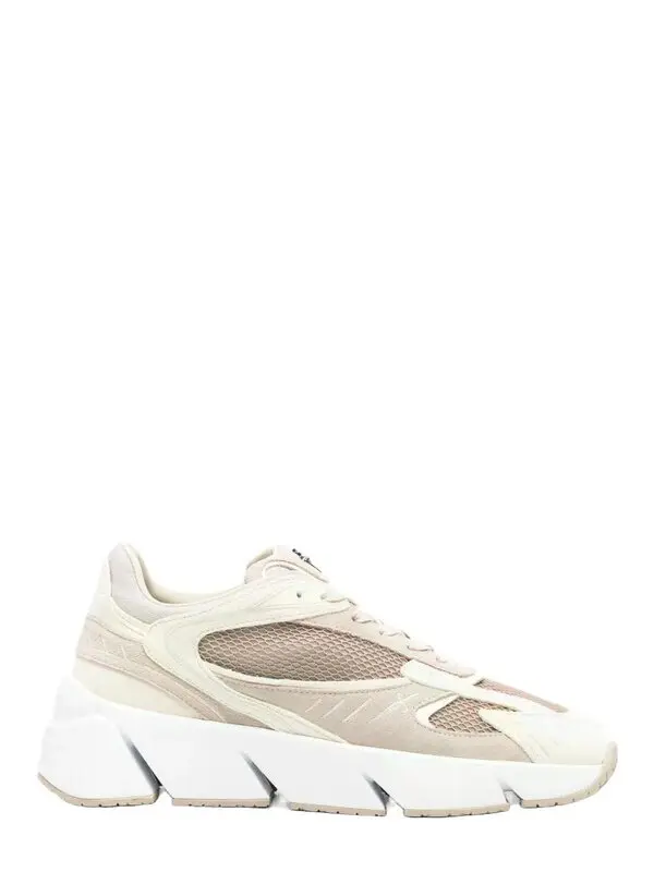Paciotti Mesh-panelled Leather Sneakers - Neutrals